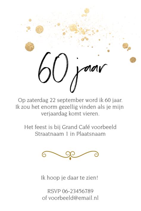 Voorbeeld Uitnodiging Feest 60 Jaar Gefeliciteerd Tante