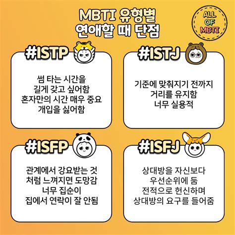 Mbti의 모든것 Mbti유형별 연애할 때 단점💥 Mbti 엠비티아이 Mbti검사