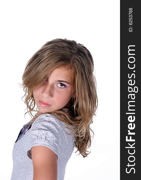 Tween Standing Sideways And Looking At Camera Free Stock Images Photos