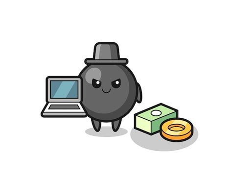 Premium Vector Mascot Illustration Of Dot Symbol As A Hacker