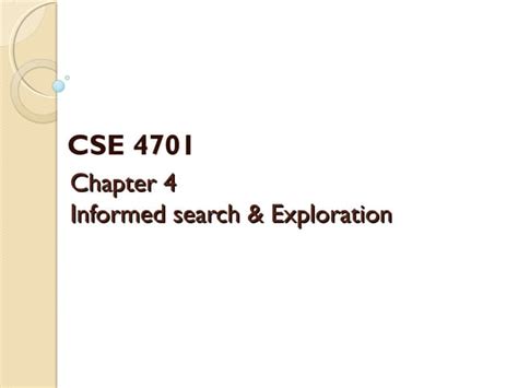 Informed Search Heuristics Ppt Search Internet