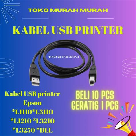 Jual Kabel Usb Printer Epson L1110 L1210 L3110 L3210 L3150 L3250 L4150