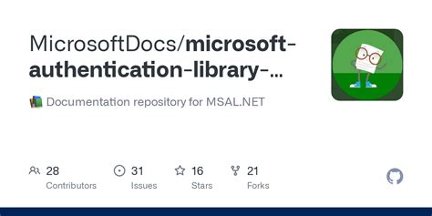 Github Microsoftdocsmicrosoft Authentication Library Dotnet 📚
