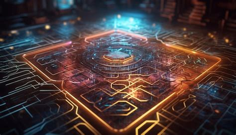 Premium Ai Image Glowing Computer Chip Controls Power Supply In Digitally Generated Night