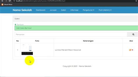 Tutorial Membuat Website Sekolah Dengan Php Dan Mysql Data Galeri 9 Youtube