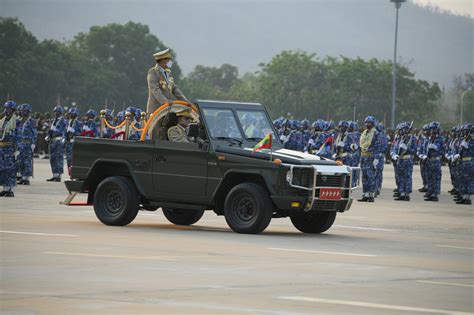 စစ်ကောင်စီ၏ ၇၈ နှစ်မြောက် တပ်မတော်နေ့ အခမ်းအနားအတွက် ပြင်ဆင်ထားသည့် နေပြည်တော် စစ်ရေးပြကွင်းကို