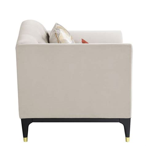 Acme Tayden Chair With 2 Pillows Beige Velvet