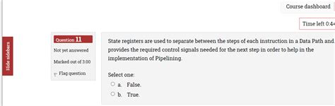 Solved Course Dashboard Time Left Question Not Yet Chegg