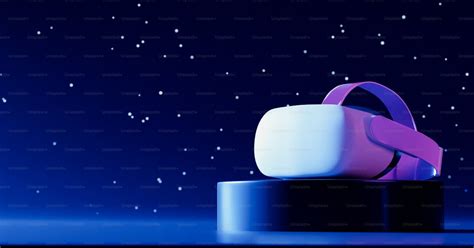 어두운 하늘 밤하늘 별과 우주 네온 불빛 가상 현실 게임 3d 렌더링 3d 일러스트레이션의 별과 연단에 Vr 고글 사진 Unsplash의 천문학 이미지