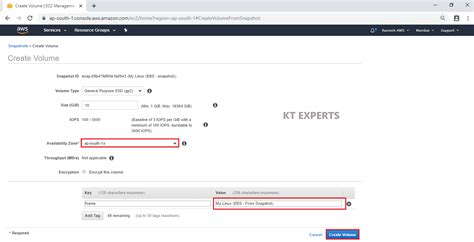 Create Ebs Volume Snapshot And Attached To Another Ec2 Instance In Aws