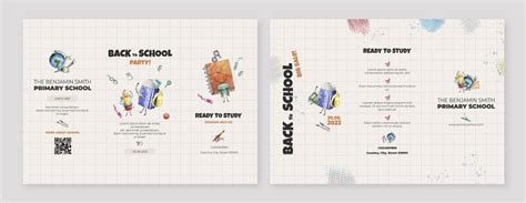 학교 브로셔 템플릿으로 다시 수채화 무료 벡터