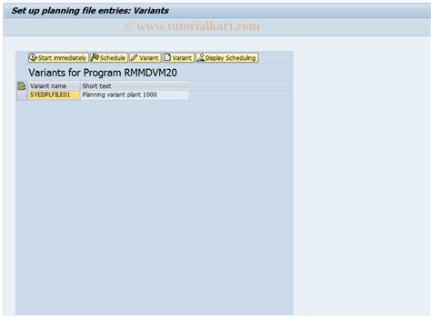 OMDO SAP Tcode Create Planning File