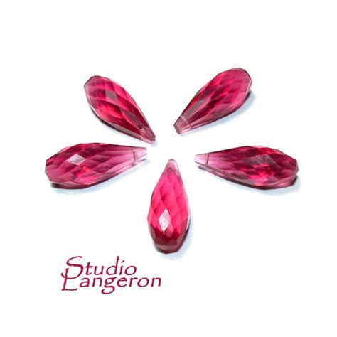 Natural Ruby Teardrop Faceted Beads Size 16x13 Mm Ruby Etsy