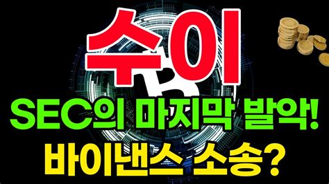 수이 코인 Sec의 마지막 발악 바이낸스 소송 수이코인 수이코인시세 수이코인전망 수이코인호재 수이코인가격 수이코인목표가 수이호재 수이목표가 Youtube