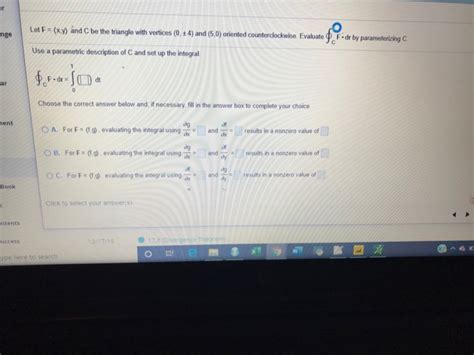 Solved Let F Xy And C Be The Triangle With Vertices 0 Chegg Com