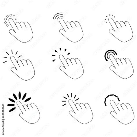 Hand Pointer Icons Pointer Click Cursor Icon Clicking Finger