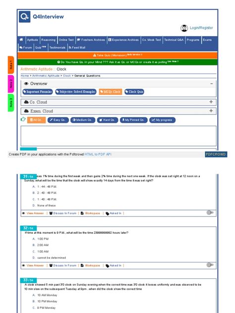 Clock Arithmetic Aptitude Question With Well Explanation Part 4 Pdf Queue Abstract Data