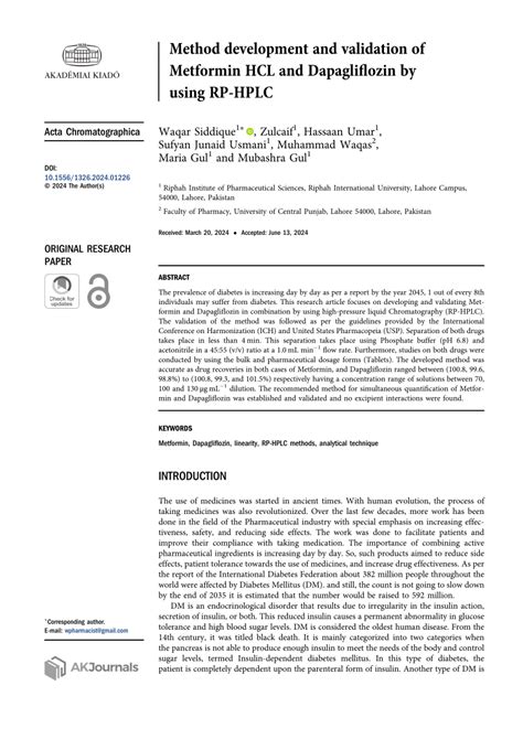 Pdf Method Development And Validation Of Metformin Hcl And Dapagliflozin By Using Rp Hplc
