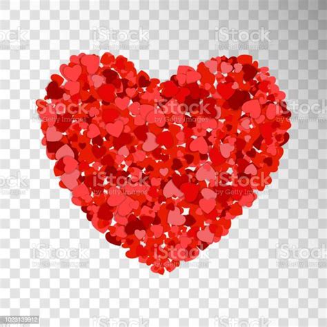 작은 빨간색과 분홍색 하트 큰 만듭니다 투명 한 배경에 심장입니다 인사말 및 우편 카드 해피 발렌타인 서식 파일 공휴일에 대한 스톡 벡터 아트 및 기타 이미지 Istock