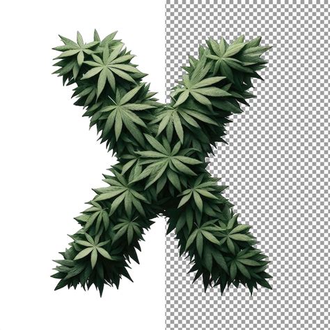 Premium Psd Organic Weed Leafy Script