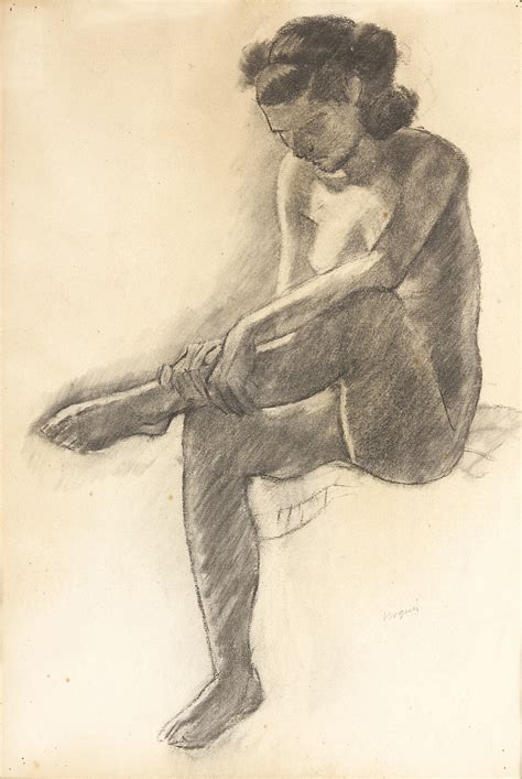 Female Nude Seated With Her Legs Crossed Art Xavier Nogués