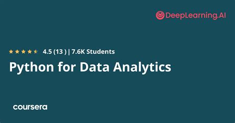 Python For Data Analytics By Deeplearningai Coursera