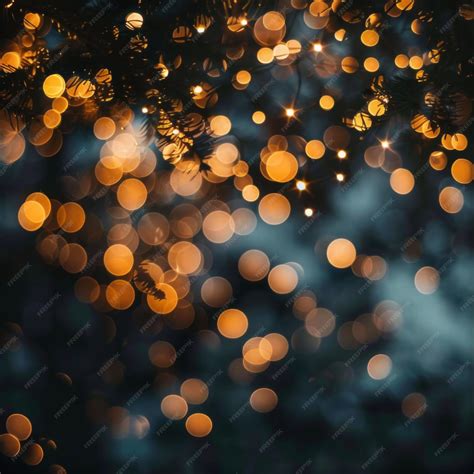 A Blurry Image Of A Tree With Lights In The Background Premium Ai