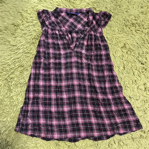 Miley Cyrus Pink Plaid Shirtminiiii Dress This Is Depop
