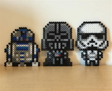 Mini Star Wars Perler Beads Fuse Hama Melty Lightsaber Keychains