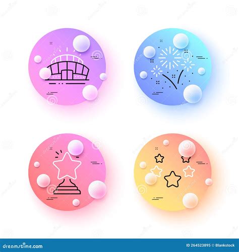 Fireworks Stars And Winner Minimal Line Icons For Web Application Printing Vector Stock