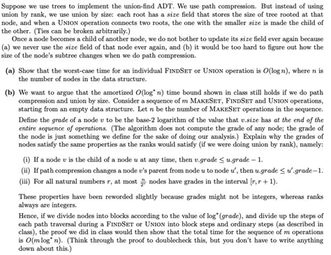 Solved Uppose We Use Trees To Implement The Union Find ADT Chegg Com