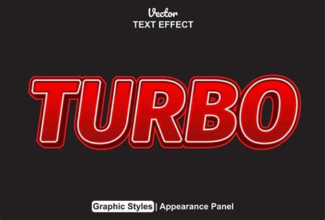 Turbo Text Effect With Red Color Graphic Style And Editable 26148599