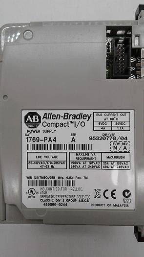 Used Allen Bradley Compact I O Power Supply 1769 PA4 For Sale At ND Industrial Surplus
