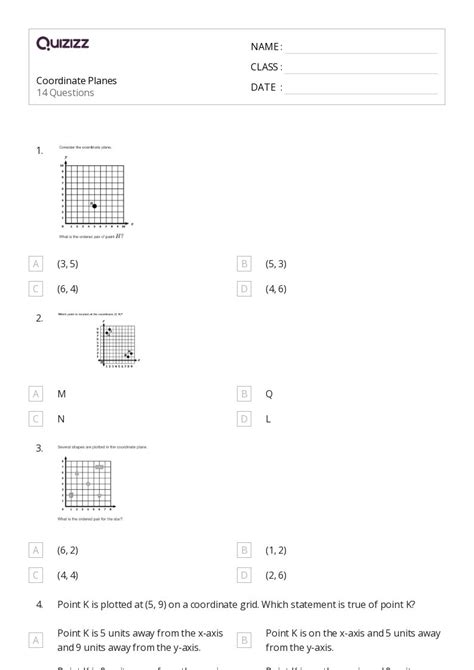 50 Coordinate Planes Worksheets For 4th Class On Quizizz Free And Printable