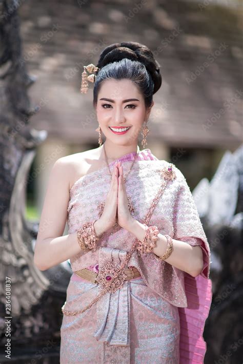 Beautiful Thai Girl In Thai Traditional Costume Stock Photo Adobe Stock