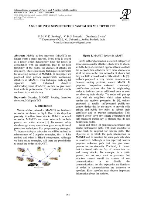 Pdf A Secure Intrusion Detection System For Multipath Tcp