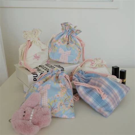 제이풀데이 러블리 리본 파우치블루핑크 단길