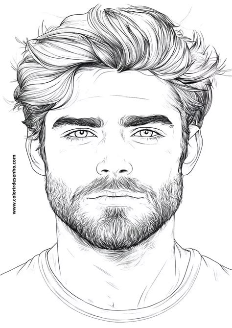 Mans Face Coloring Pages 235 Free Pdf Printables In 2025 Male Face