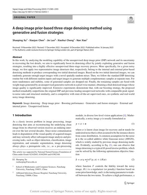 A Deep Image Prior Based Three Stage Denoising Method Using Generative And Fusion Strategies