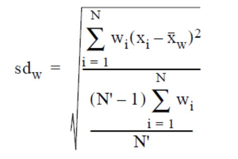 Statistics R Function To Calculate Weighted Standard Deviation