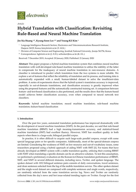 Pdf Hybrid Translation With Classification Revisiting Rule Based And