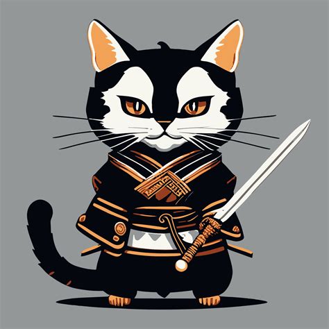 Black Samurai Cat 21216916 Vector Art At Vecteezy