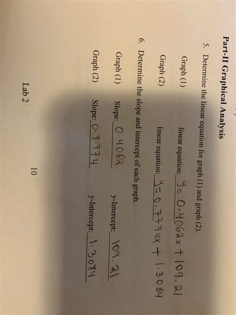 Solved Part II Graphical Analysis Determine The Linear Chegg