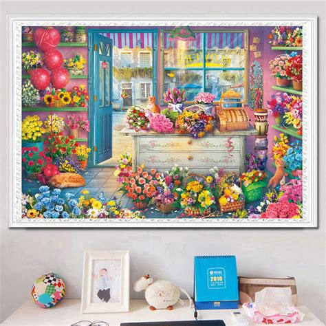 溫馨花房十字繡2023新款線繡客廳小幅臥室飯廳鮮花店花卉小件滿繡 Taobao