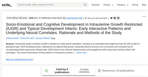 Socio Emotional And Cognitive Development In Intrauterine Growth