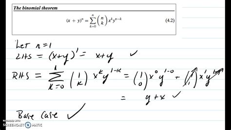Binomial Theorem Proof Youtube