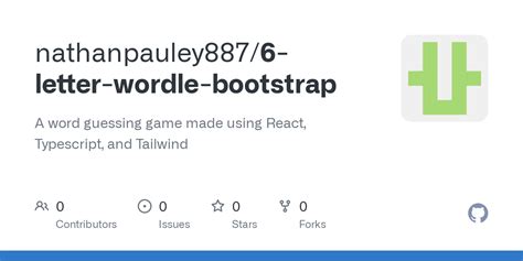Github Nathanpauley Letter Wordle Bootstrap A Word Guessing