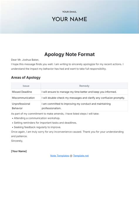 Free Apology Note For Not Attending An Event Template To Edit Online