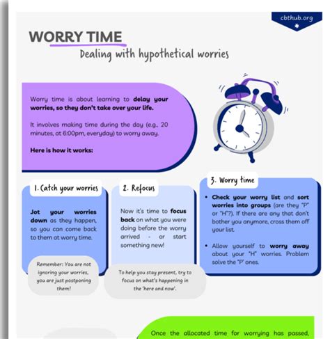 Cbt Worksheets For Teenage Worry Printable Anxiety Tools