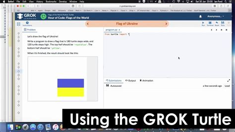 using the grok turtle to draw the ukrainian flag youtube